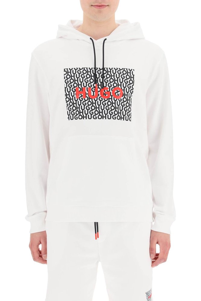 Hugo New Logo Hoodie In White | ModeSens