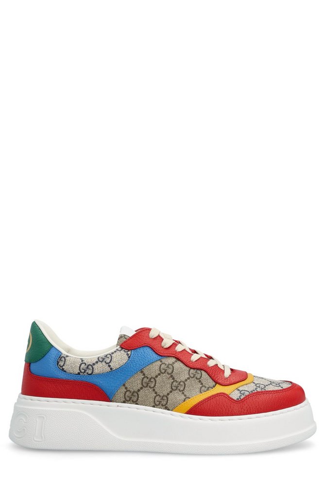 Gucci Chunky B Leather-trim Gg Supreme Trainers In Red | ModeSens