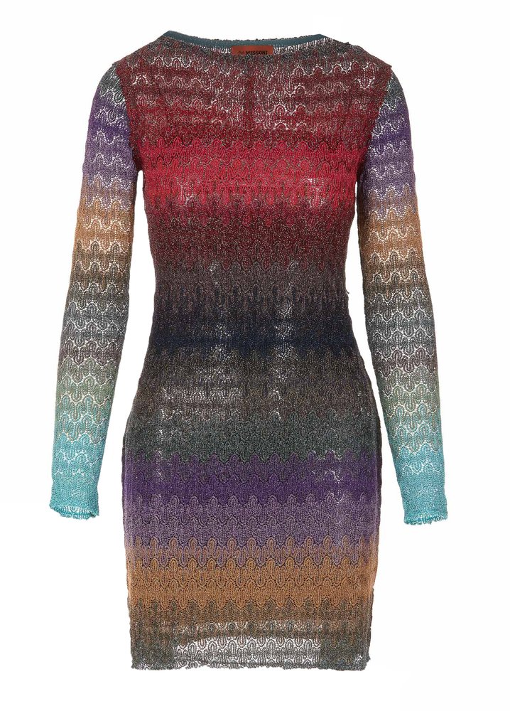Missoni Short Dress With Gradient Effect In Multicolor | ModeSens