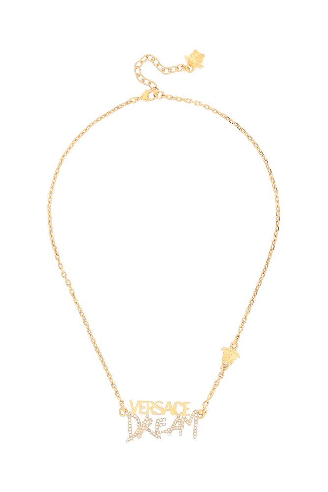 Versace Dream Logo Necklace In Oro Crystal (gold) | ModeSens