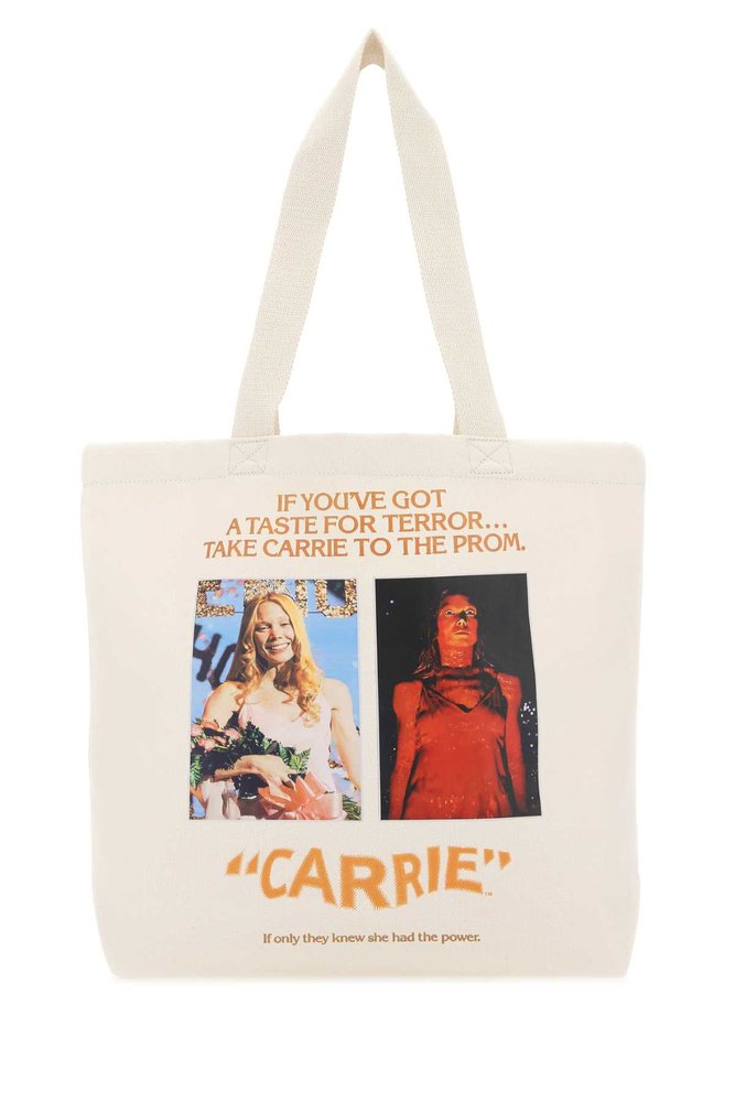 Jw Anderson X Carrie Graphic Printed Tote Bag In Beige | ModeSens
