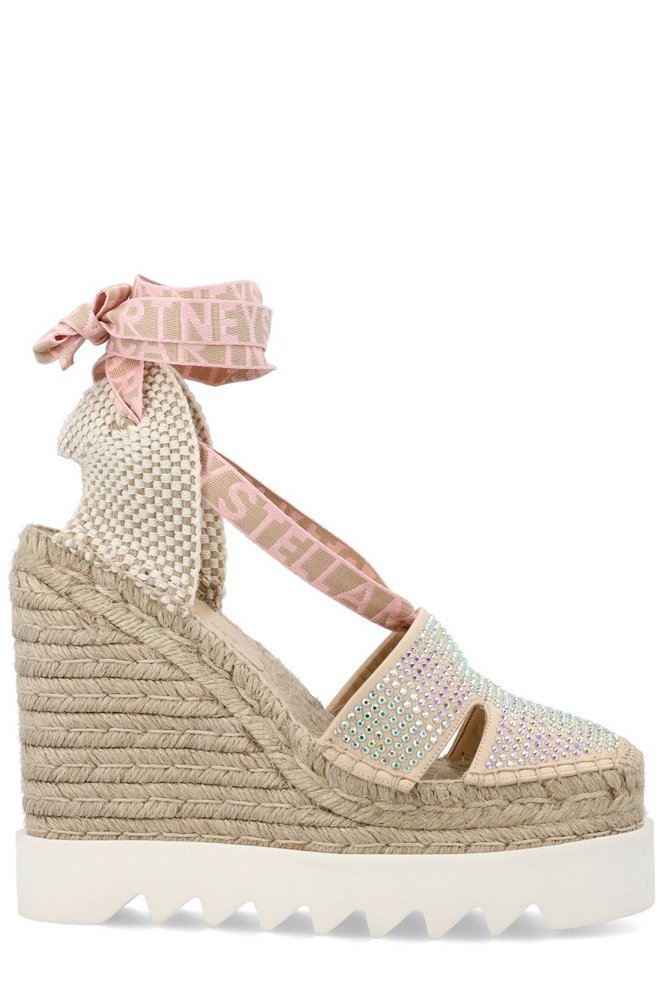 Stella Mccartney Women's Gaia Platform Logo Espadrilles In Powder Pink ...