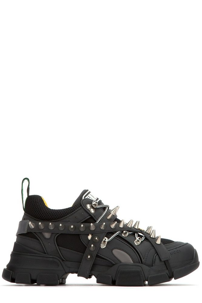 Gucci Flashtrek Stud Embellished Lace In Black | ModeSens