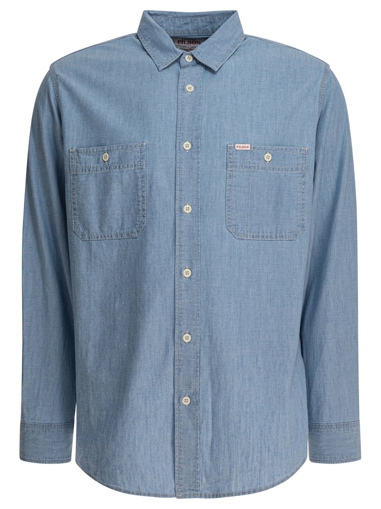 Filson Chambray Cpo Button In Blue | ModeSens