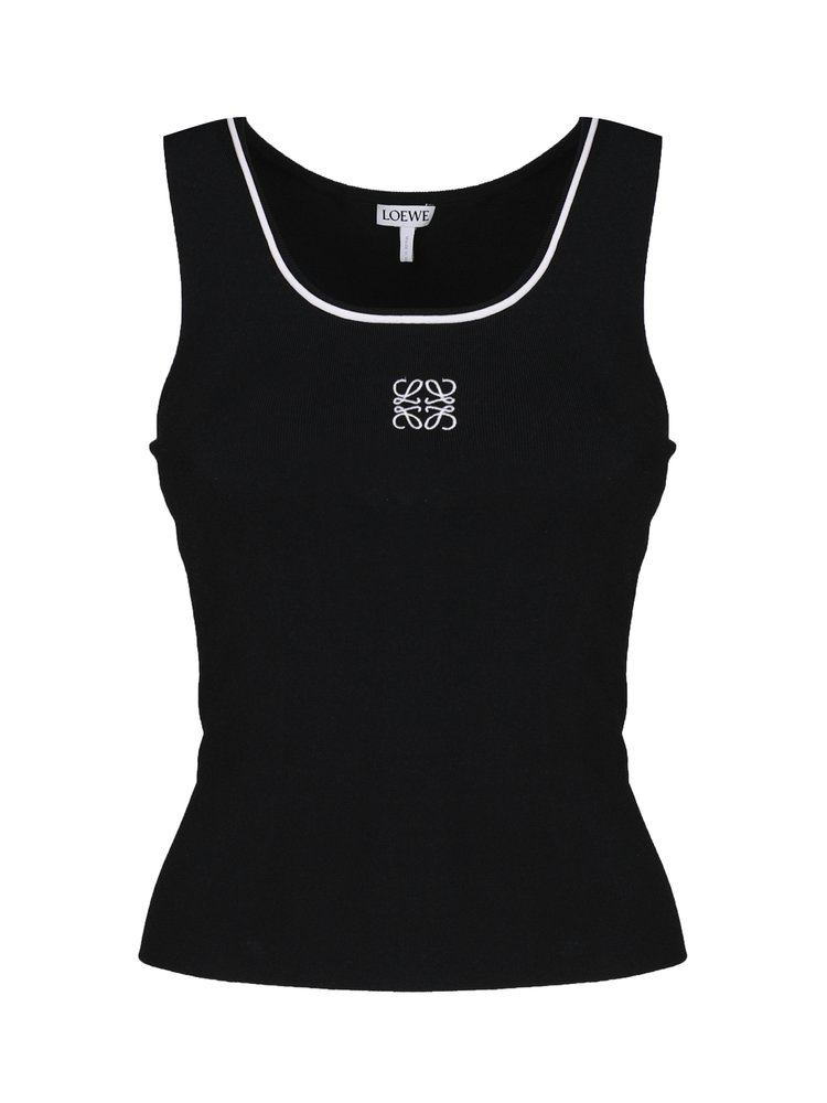 Loewe Anagram-embroidered Jersey Tank Top In Black | ModeSens