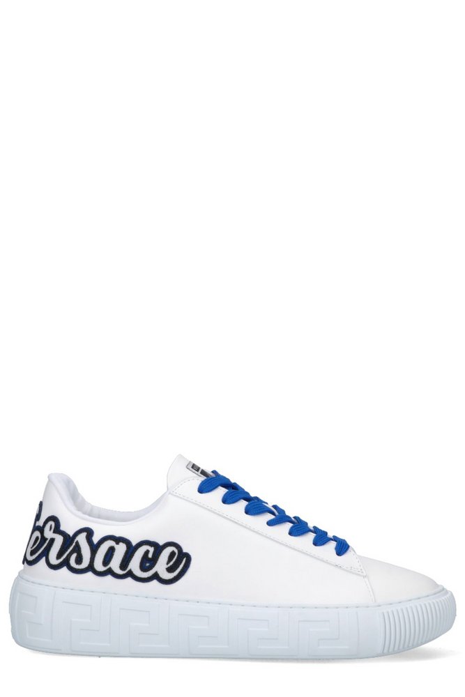Versace Greca Logo-print Sneakers In White | ModeSens