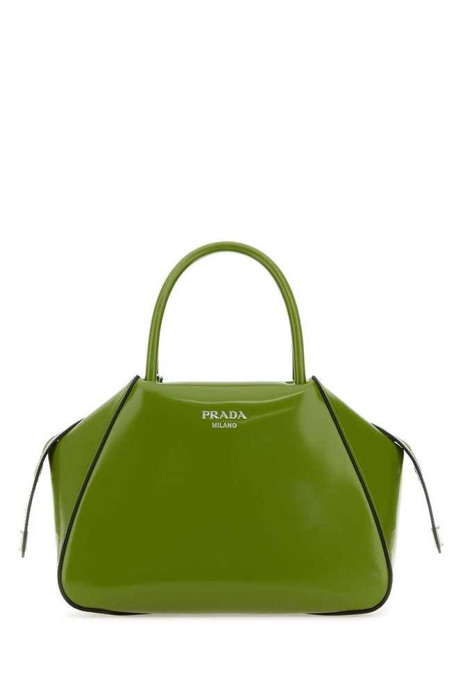 Prada Logo In Green | ModeSens
