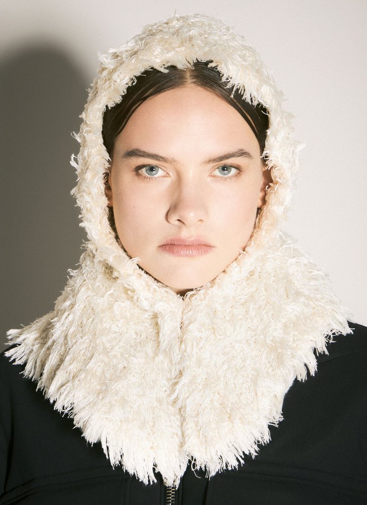 Kiko Kostadinov Carla Knitted Hood In Neutral | ModeSens