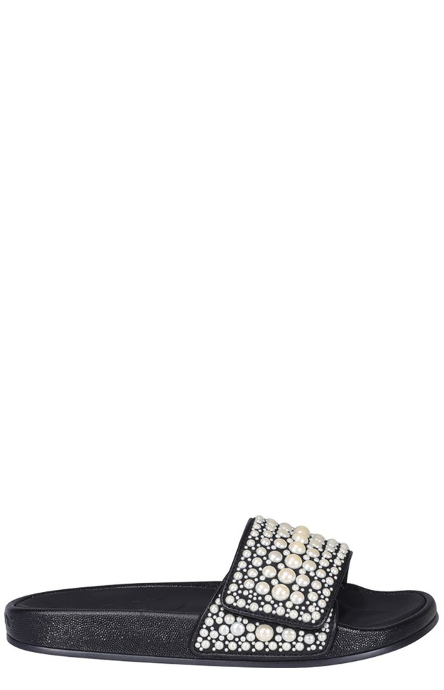 Jimmy Choo Fitz Embellished Slides In Black | ModeSens
