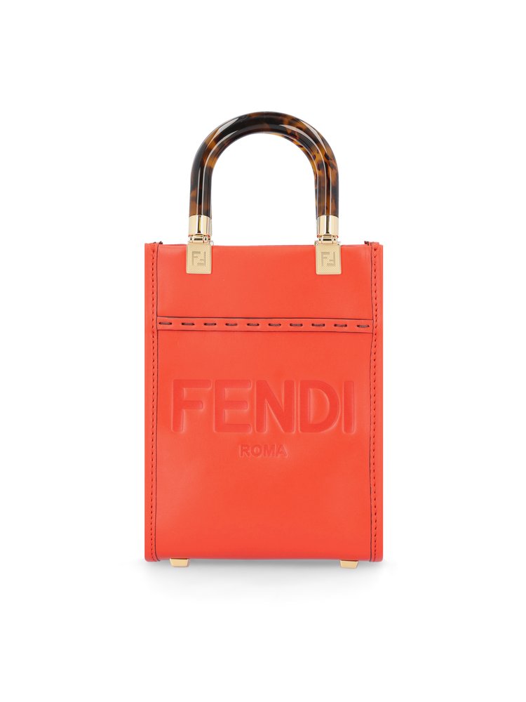 Fendi Sunshine Mini Shopper Tote Bag In Red | ModeSens