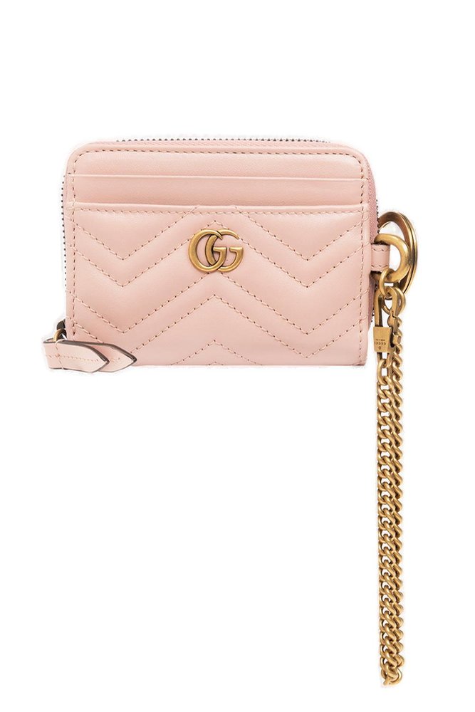Gucci Gg Marmont Card Case In Pink | ModeSens