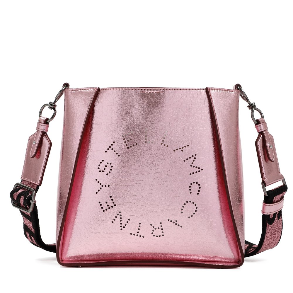 Stella Mccartney Stella Logo Metallic Shoulder Bag In Pink | ModeSens