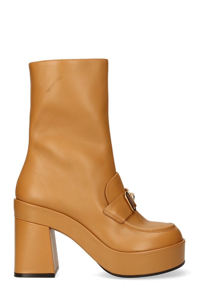 Versace Womens Medusa Biggie Platform Tan Boots In Braun | ModeSens