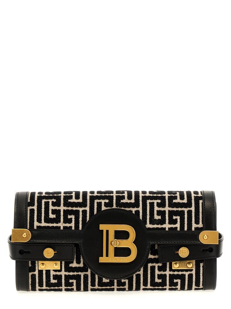 Balmain B-buzz 23 Monogram Jacquard Clutch Bag In Multi | ModeSens