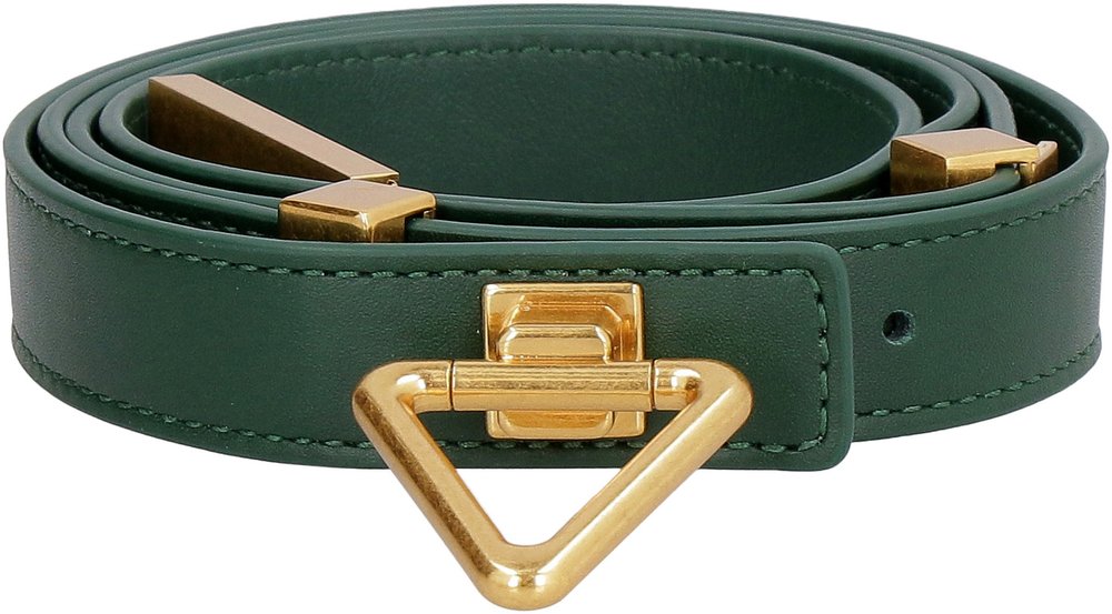 Bottega Veneta Triangle Buckle Belt In Black | ModeSens