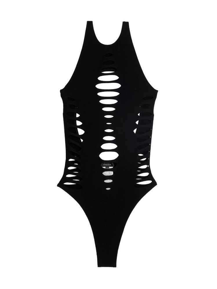 Versace One-piece Swimsuit With Cuts In Black | ModeSens
