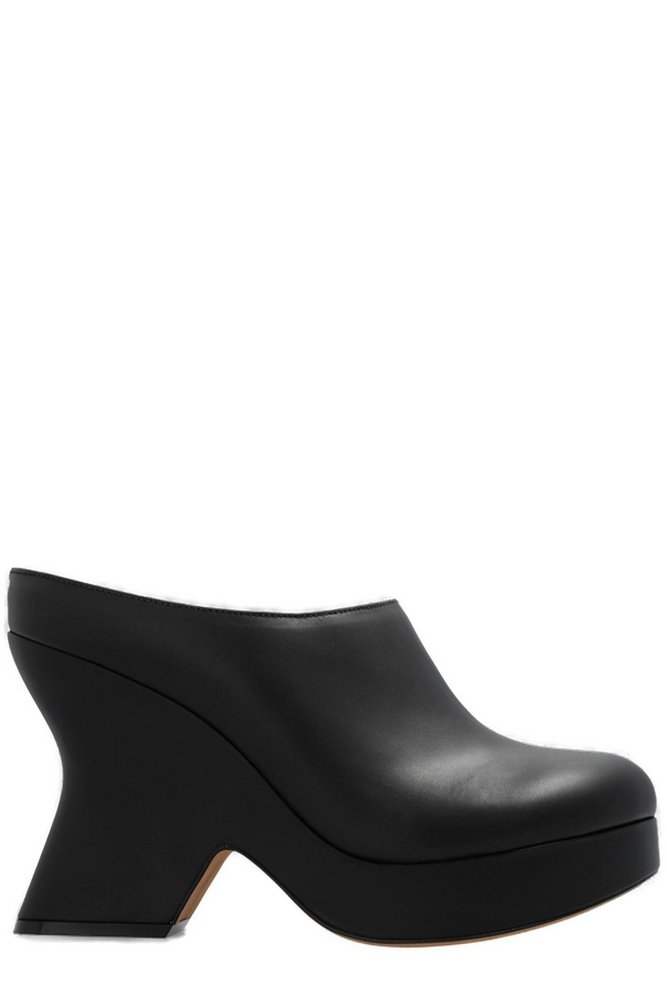 Loewe Terra 100 Leather Platform Clogs In Black | ModeSens