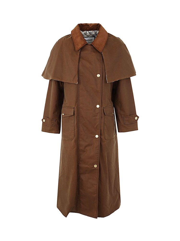 Barbour X Alexa Chung Elizabeth Waxed Trench Coat In Brown | ModeSens