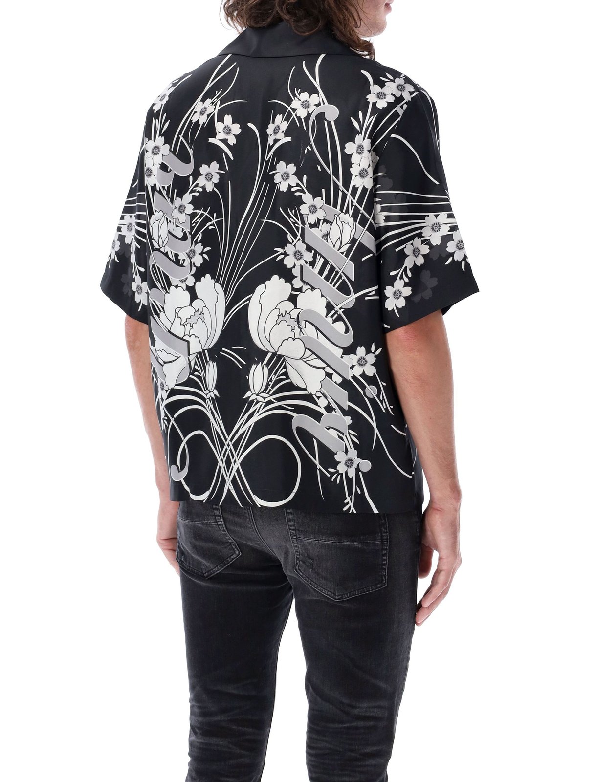 Amiri All-Over Floral Printed Short Sleeved Shirt