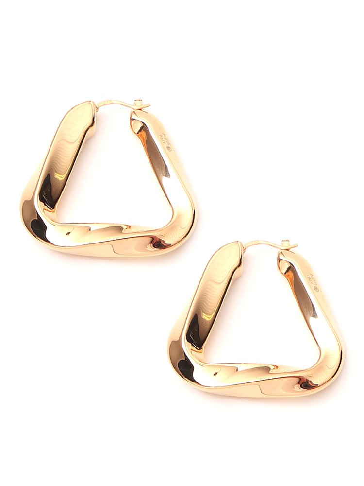 Bottega Veneta Triangle 18kt Gold-plated Silver Hoop Earrings | ModeSens