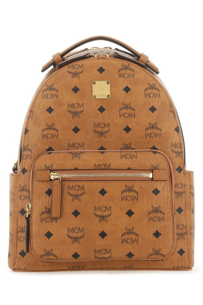 Mcm Visetos Logo Backpack In Brown | ModeSens