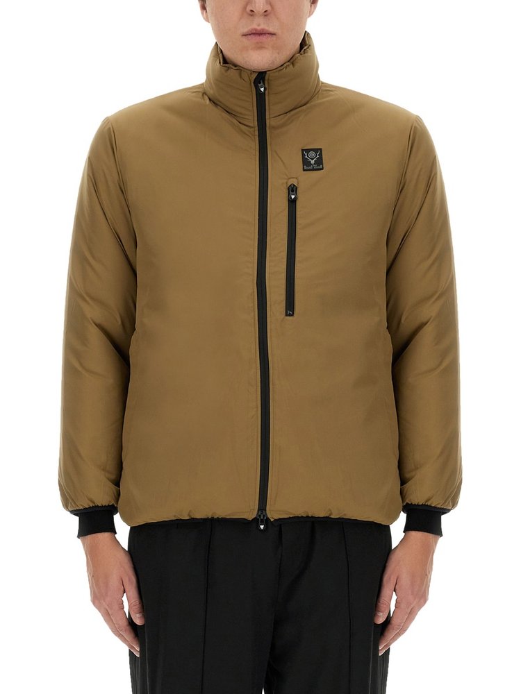 South2 West8 Logo Emblem Jacket In Brown | ModeSens