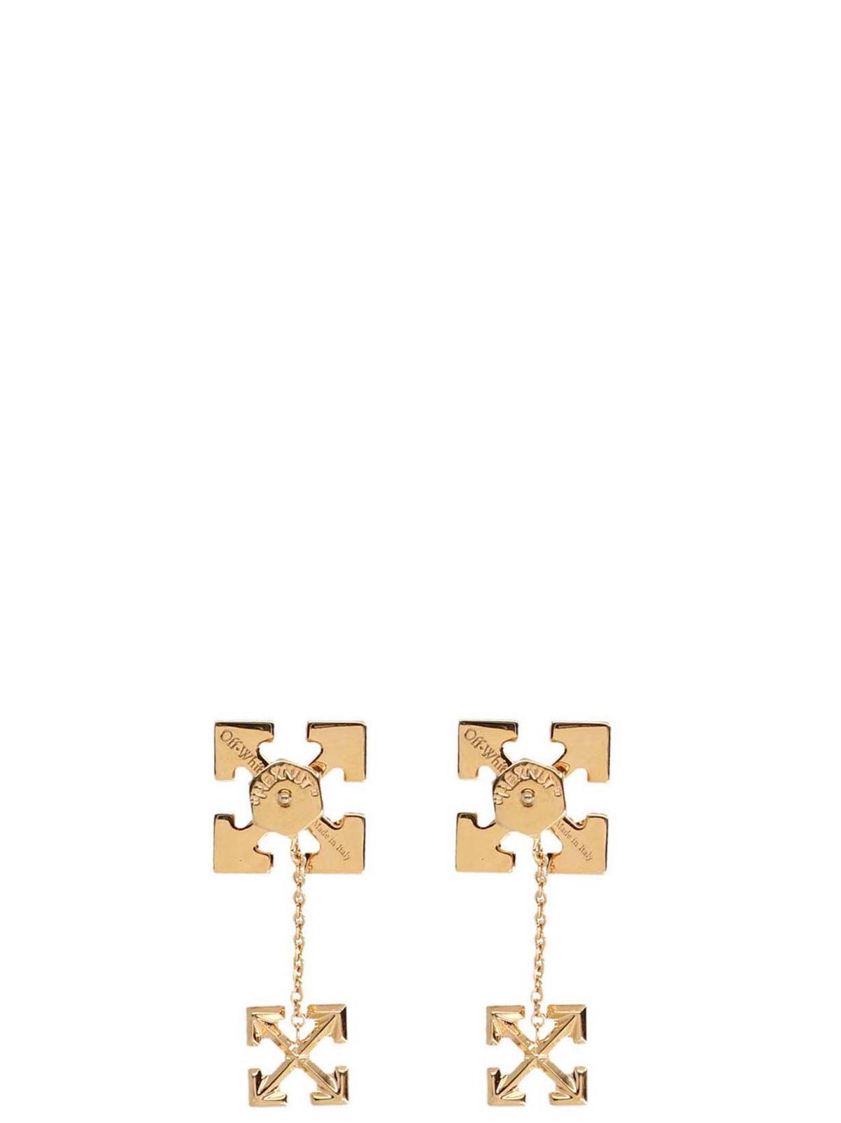 Off-White Arrows Logo Engraved Drop Earrings