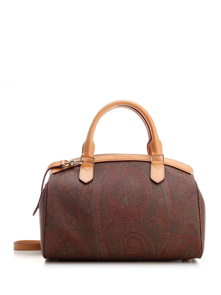 Etro Paisley Pattern Zipped Shoulder Bag In Brown | ModeSens